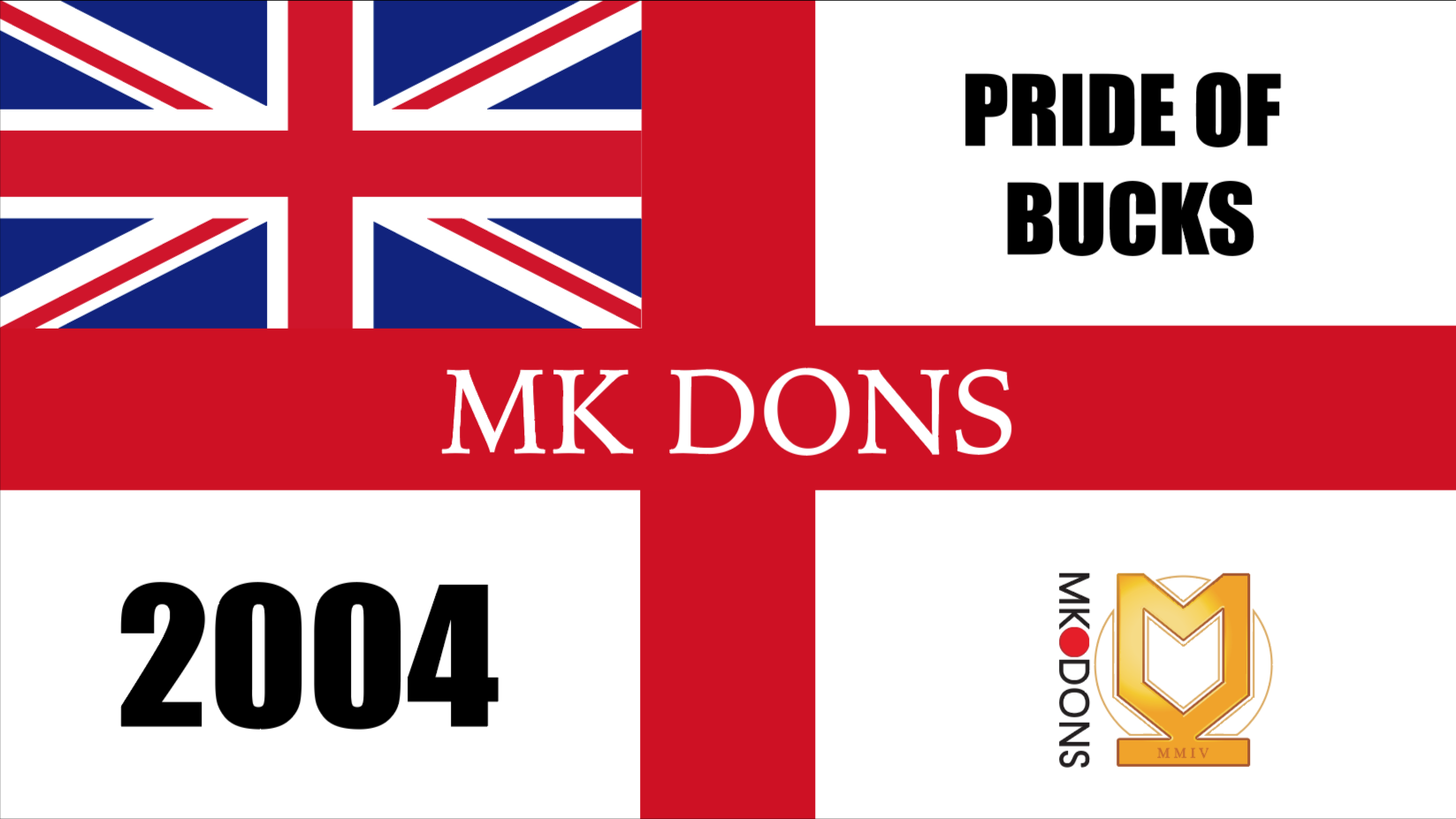 MK Dons England Flag Design x10 – UltrastickersFC
