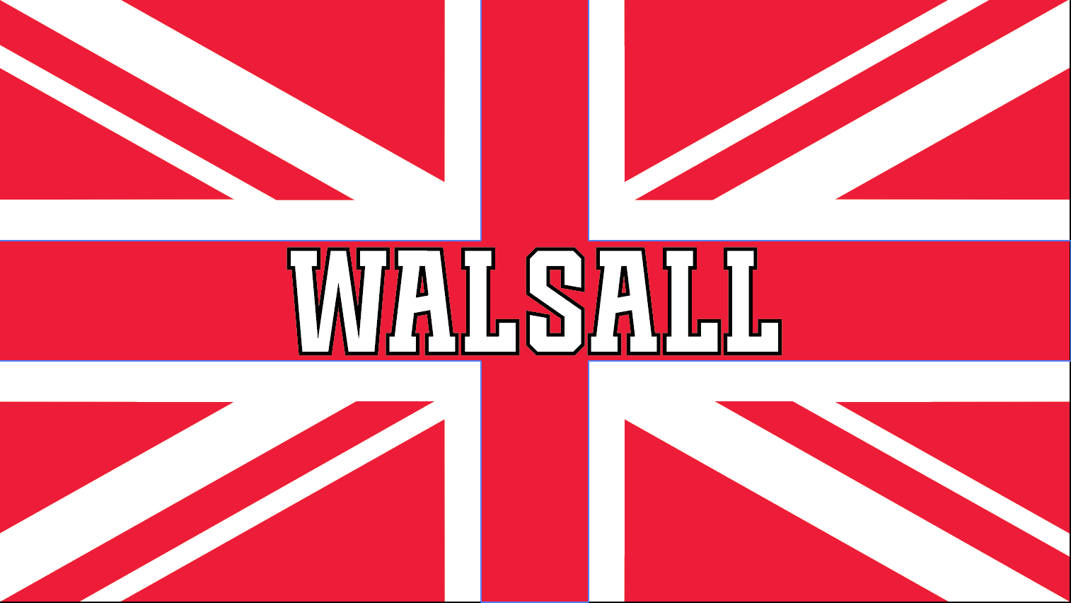 Walsall United Kingdom Flag Design x10 – UltrastickersFC
