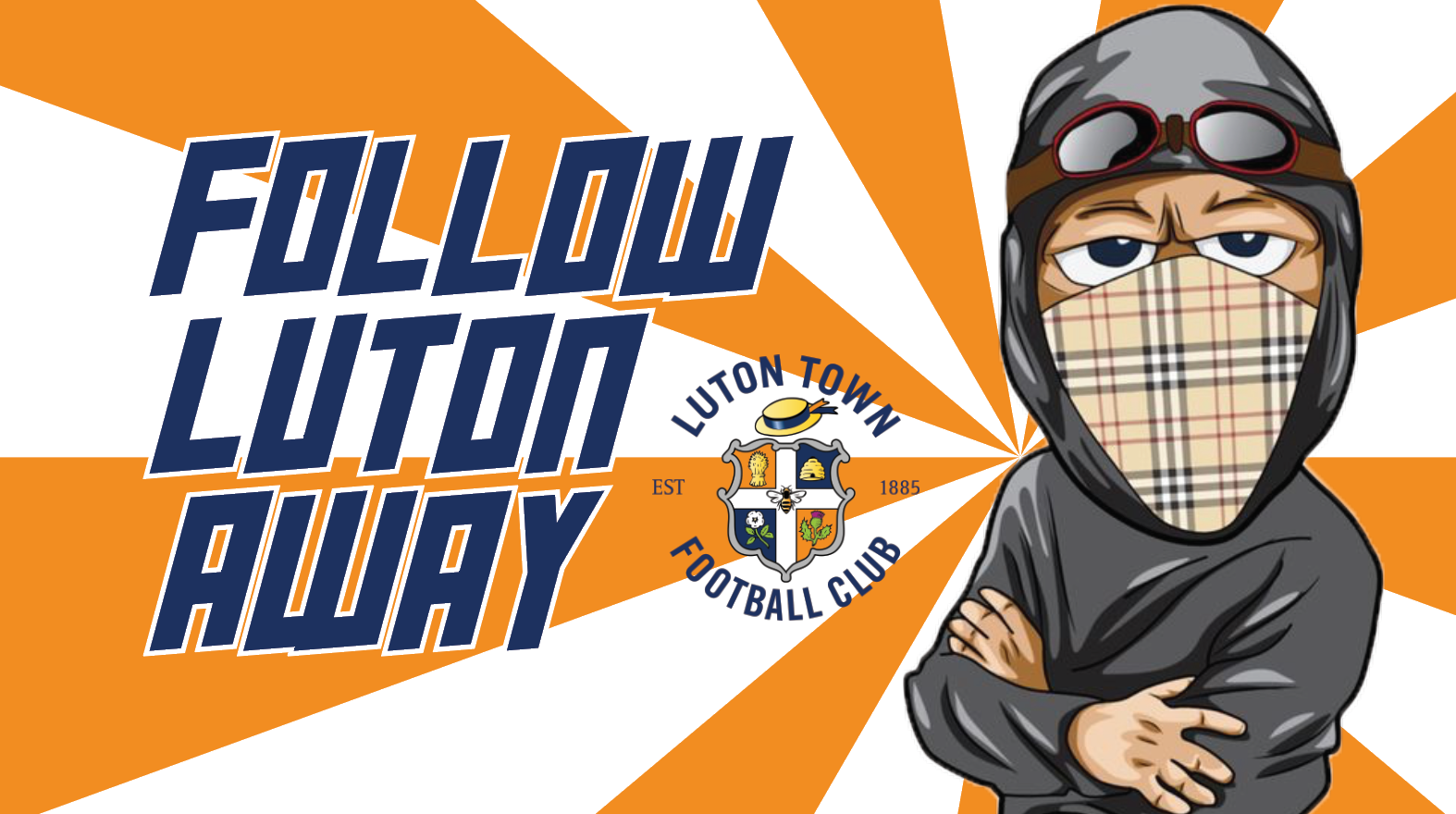 Follow Luton Away Design x10 | Custom Football Club Stickers ...